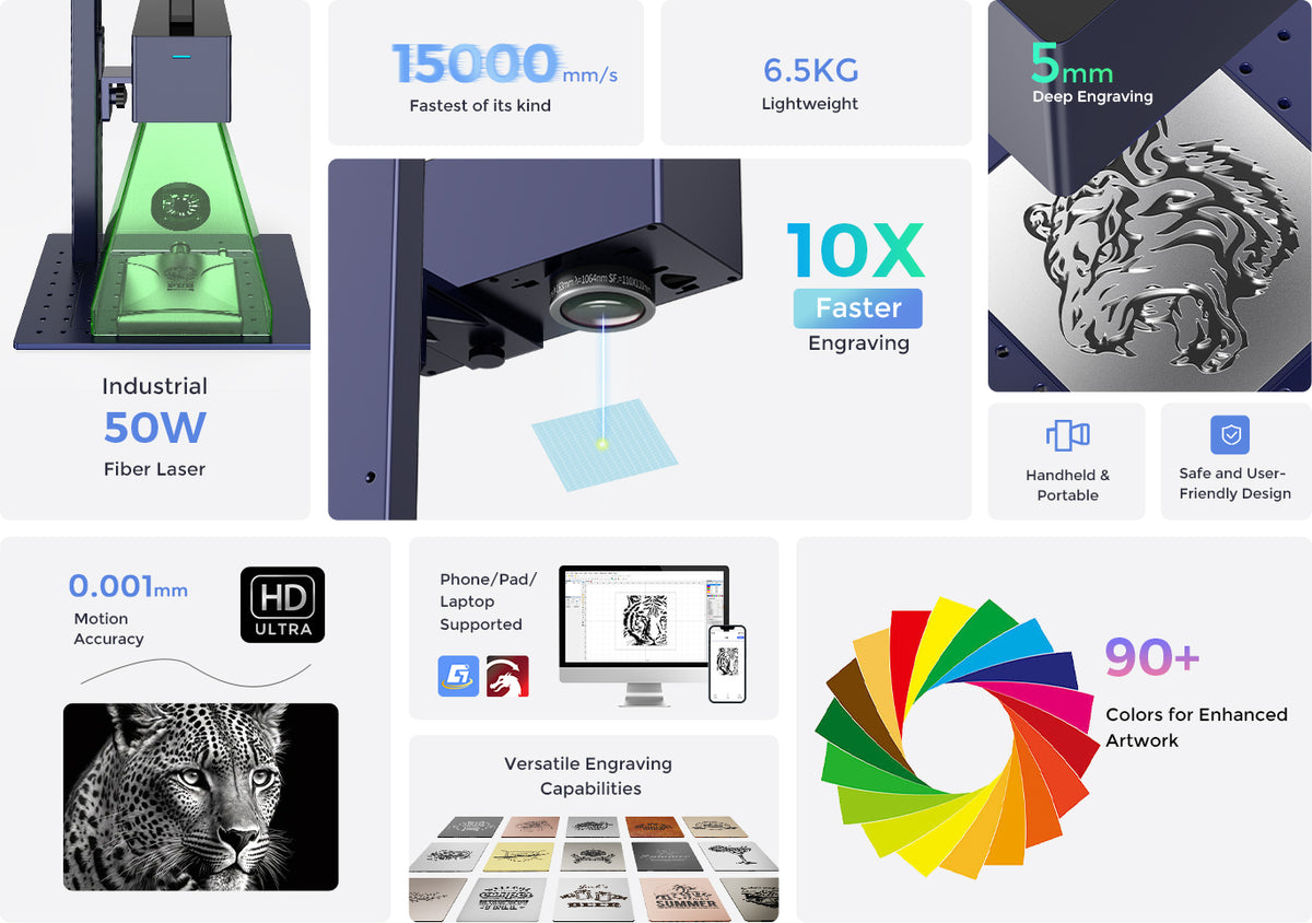 GWEIKE G2 MAX 50W Fiber Laser | Deep Metal Engraver – gweike cloud